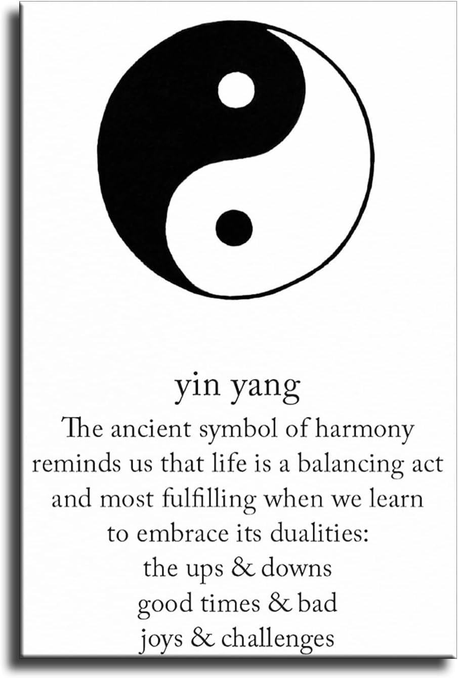 ADALE The Yin and Yang of Life Yin Yang Sign Black and White Poster ...