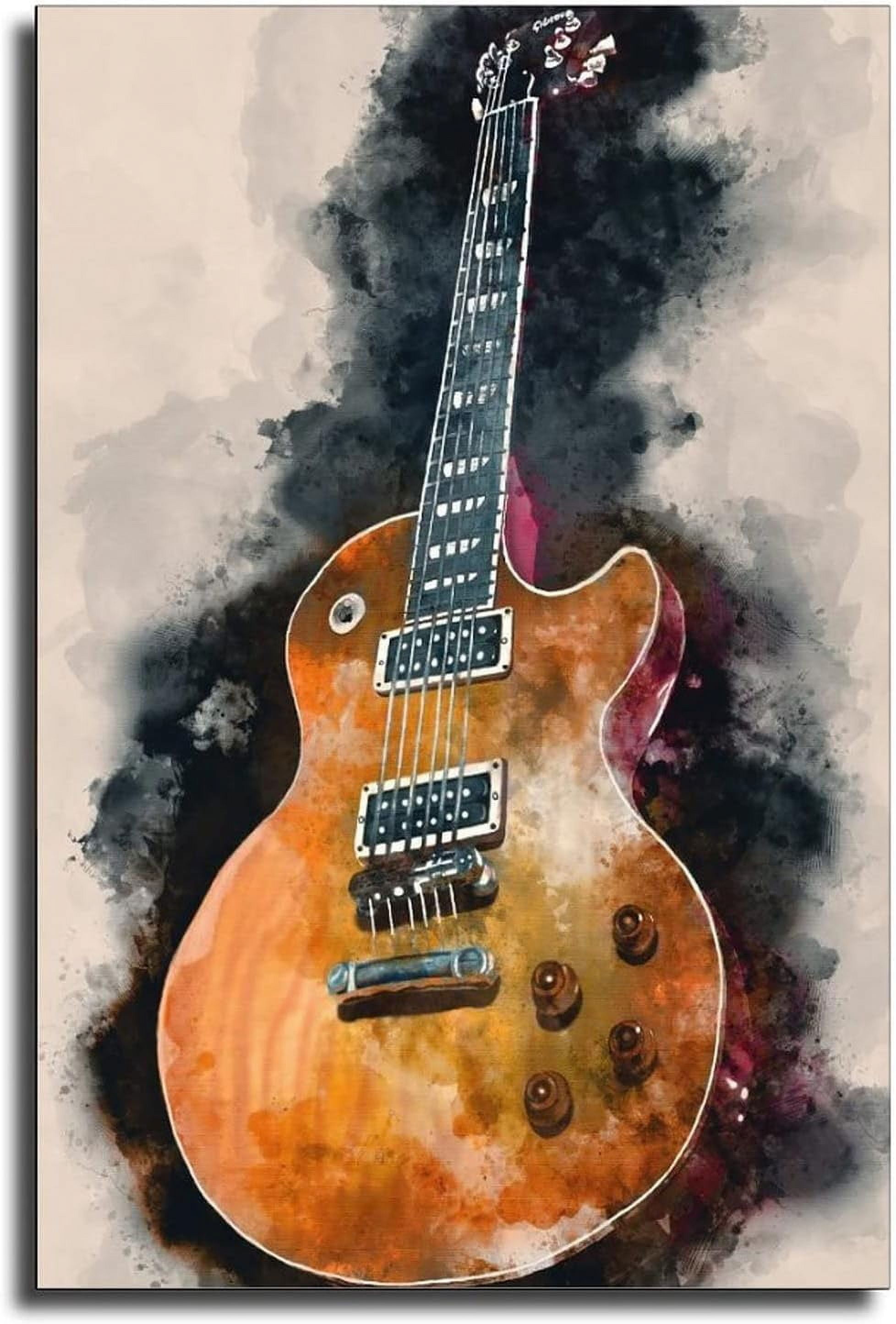 ADALE Zbin Vintage Style Guitar Miusic Canvas Art Print Posters Rock N ...