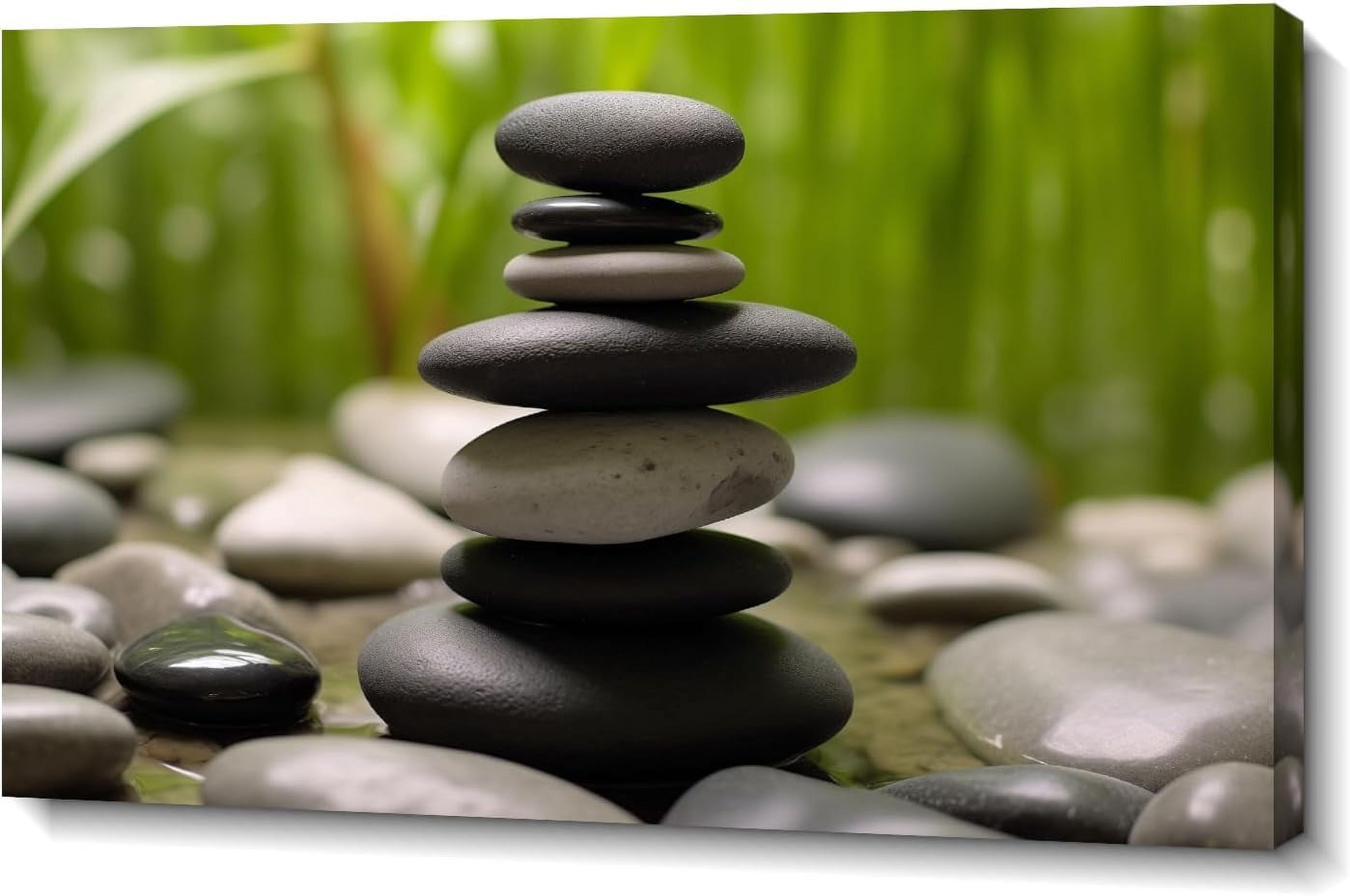 ADALE Zen Canvas Wall Art Still Life Spa Stones Pictures Spiritual Room ...