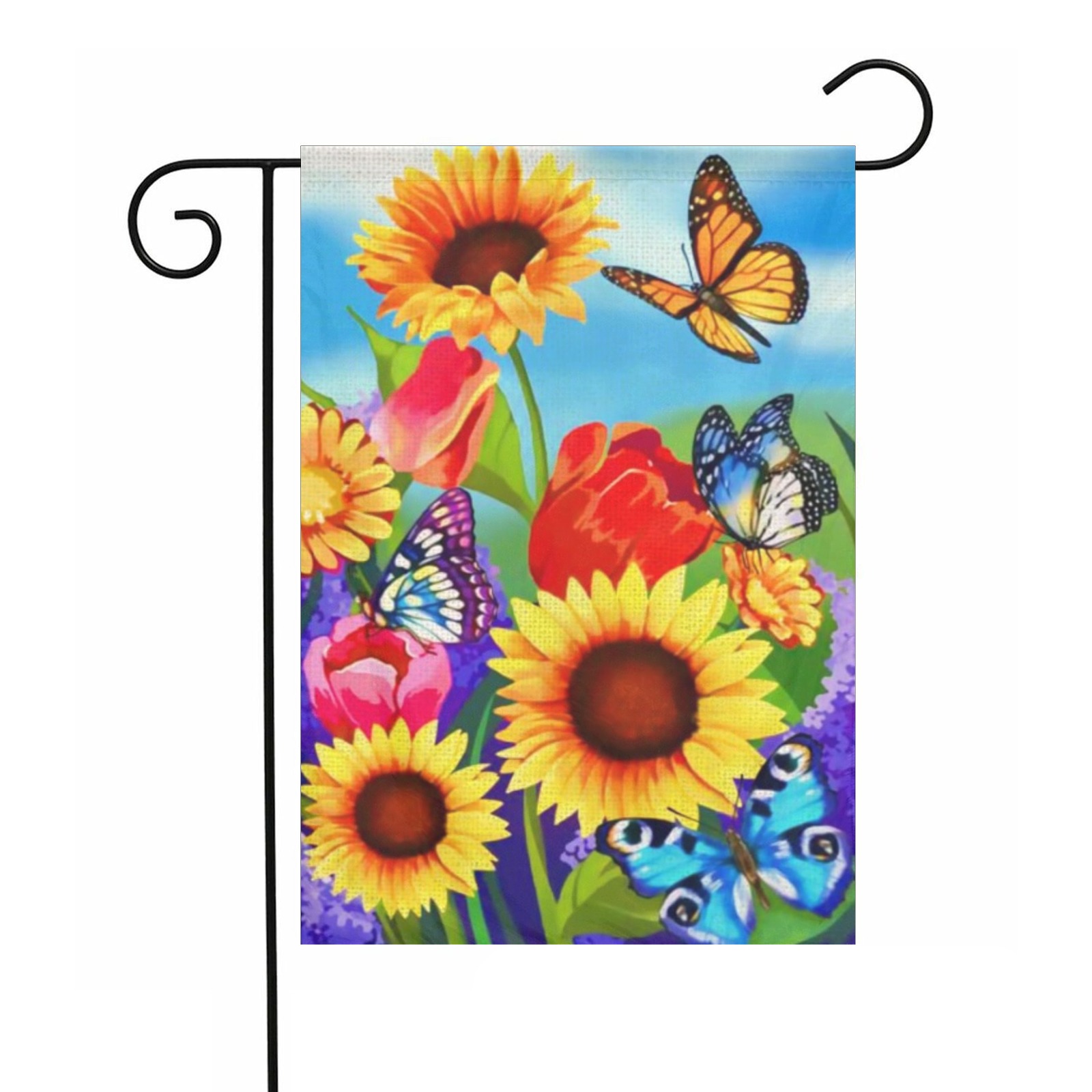 ADALE fall sunflower garden flags Double Sided Vertical, Small monarch ...