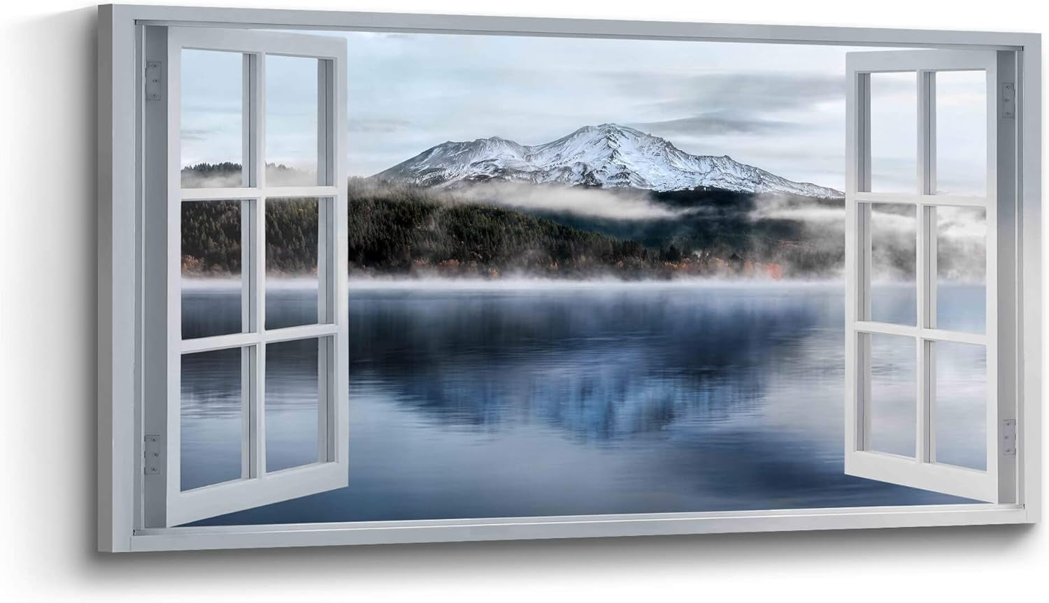 ADALE the stream design Window Lake Wall Art Canvas Landscape Picture ...