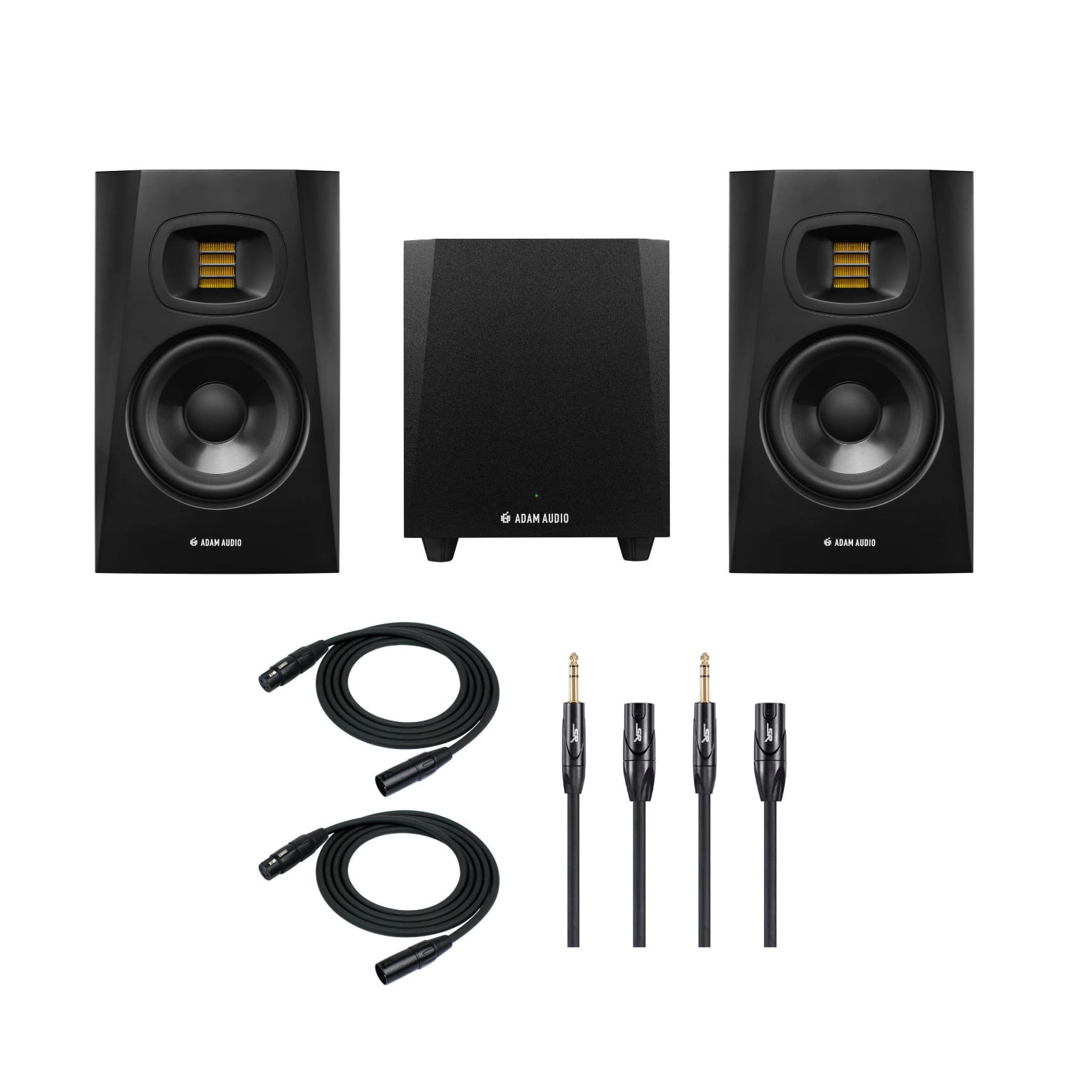 ADAM Audio T7V Monitor (Pair) with ADAM Audio T10S Subwoofer and Cable ...