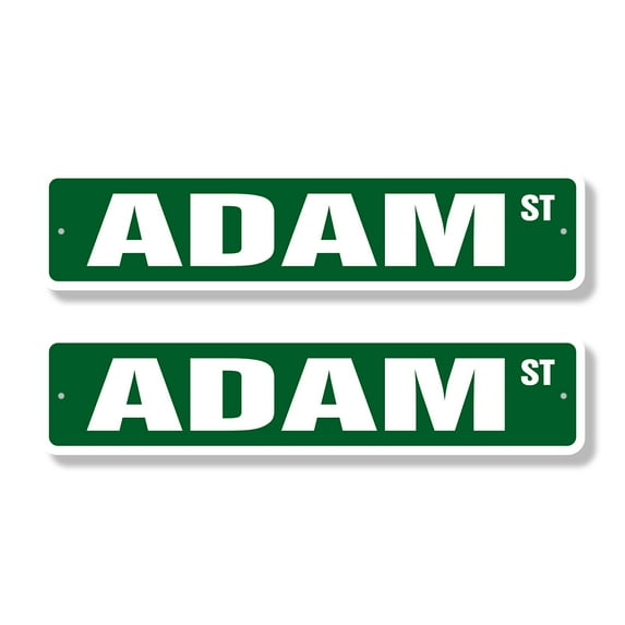 ADAM Classic Street Sign (2 Pack) Childrens Name Room Sign Road Sign ...