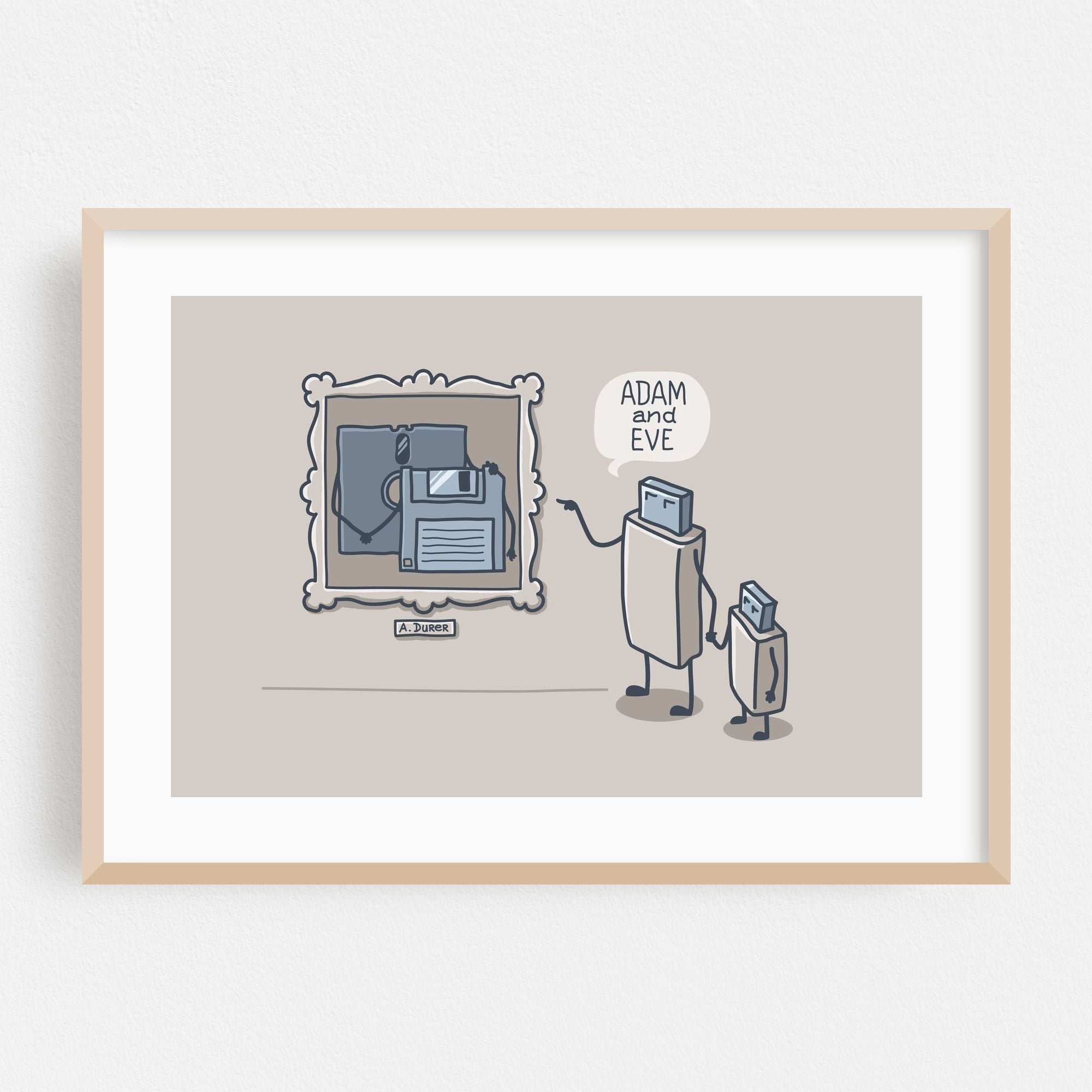 ADAM & EVE - Illustration Humor Modern Art Retro Pop Art Nostalgia Oak ...