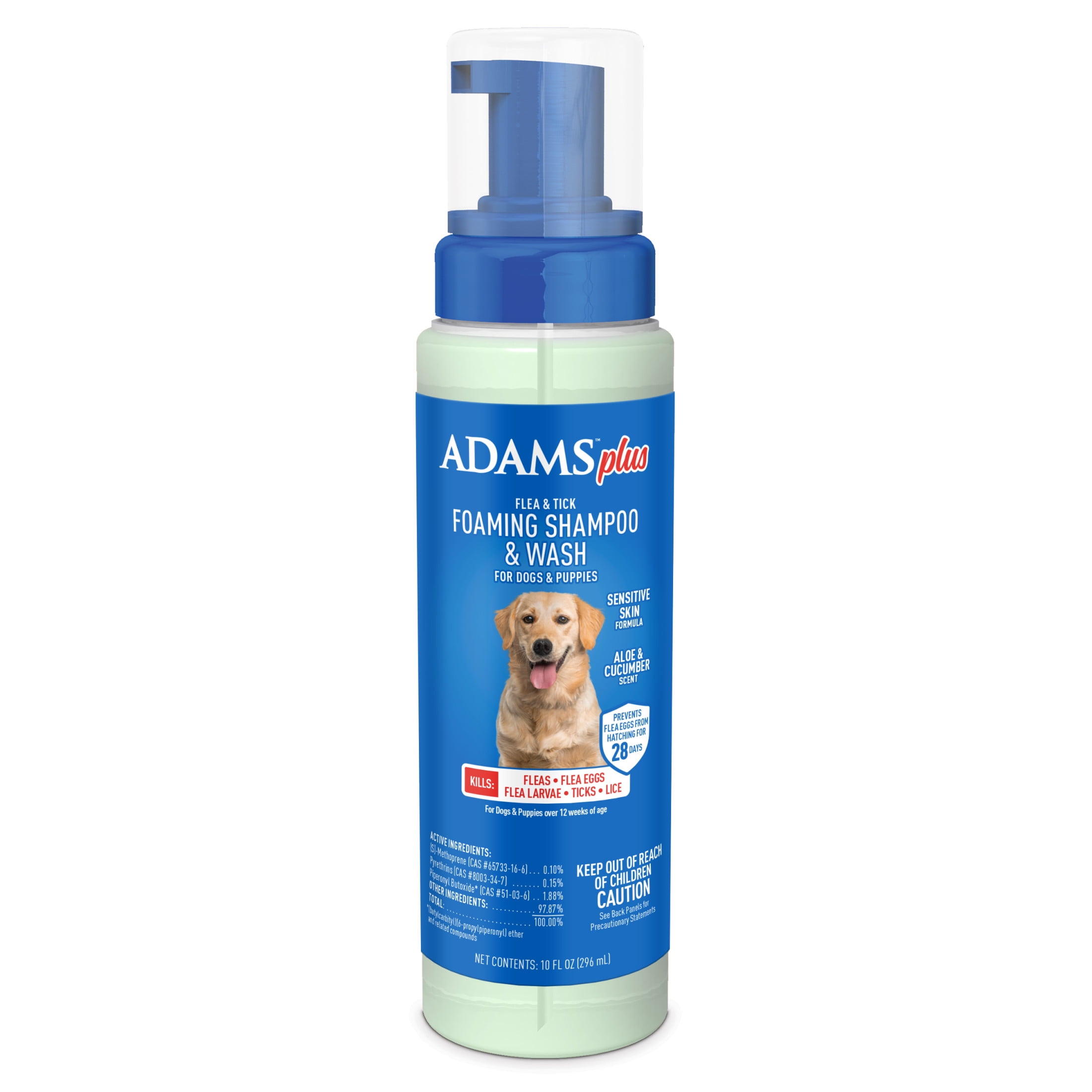ADAMS Plus Flea & Tick Foaming Shampoo & Wash for Dogs & Puppies Over ...