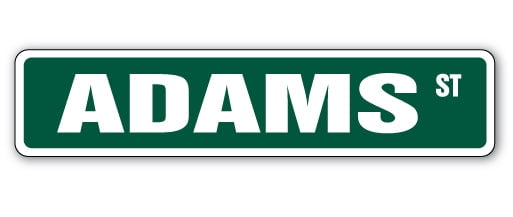ADAMS Street Sign Childrens Name Room Sign | Indoor/Outdoor | 30" Wide ...