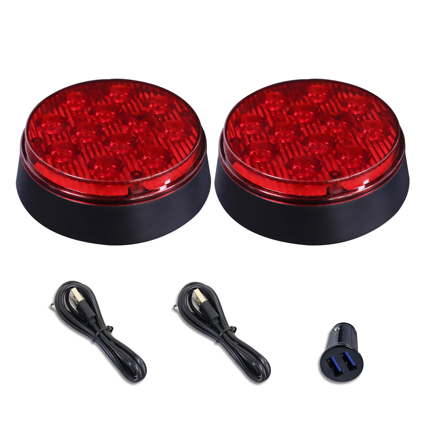 ADAURIS 2PCS Caution Lights, IFF17 Rechargeable Strobe Lights,Wireless ...
