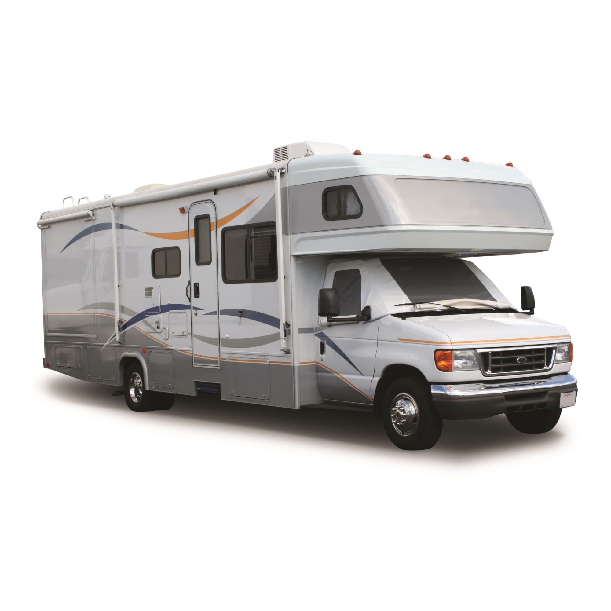 ADCO Class C Deluxe Windshield Cover with Roll-Up Windows for RV, White ...