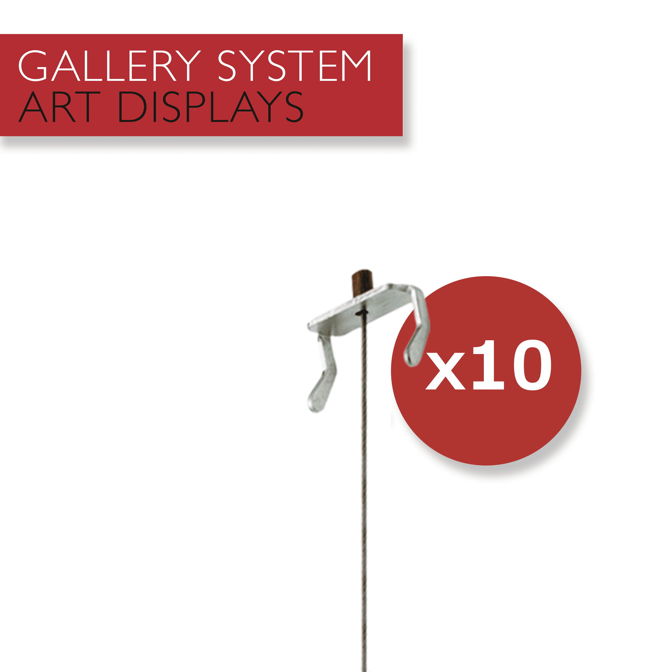 ADD-ON STEEL CABLE HANGERS FOR ORIGINAL GALLERY PRO PICTURE HANGING KIT ...