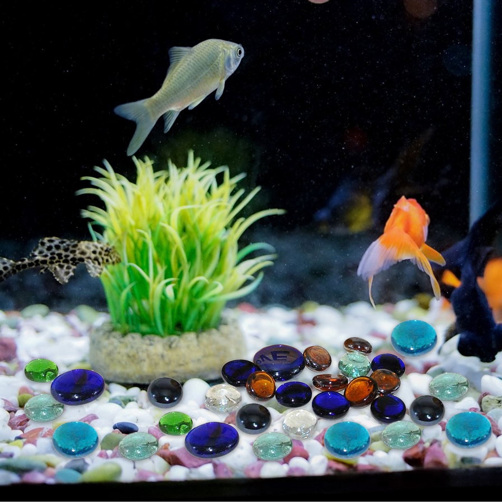 ADDHAT 1 Bag Assorted Aquarium Gravels Fish Tank Stones for Landscape ...