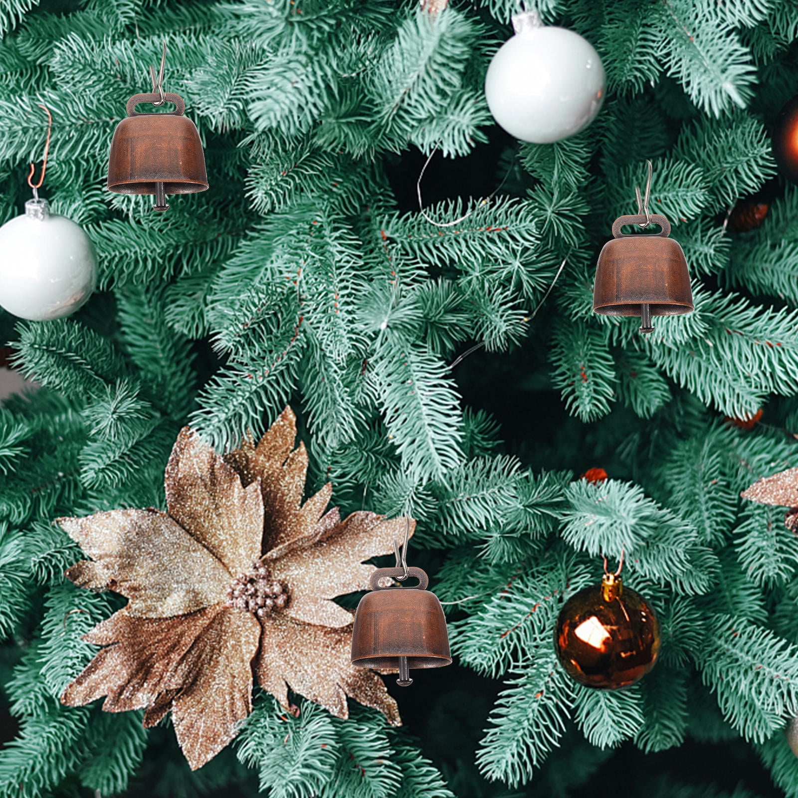 ADDHAT 1 Set Rustic Iron Round Bells for Cows and Livestock with Anti ...