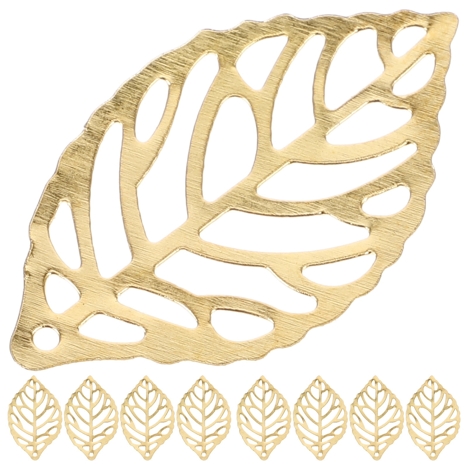 ADDHAT 100Pack Hollow Tree Leaf Golden for Diy Enthusiasts and Jewelry ...