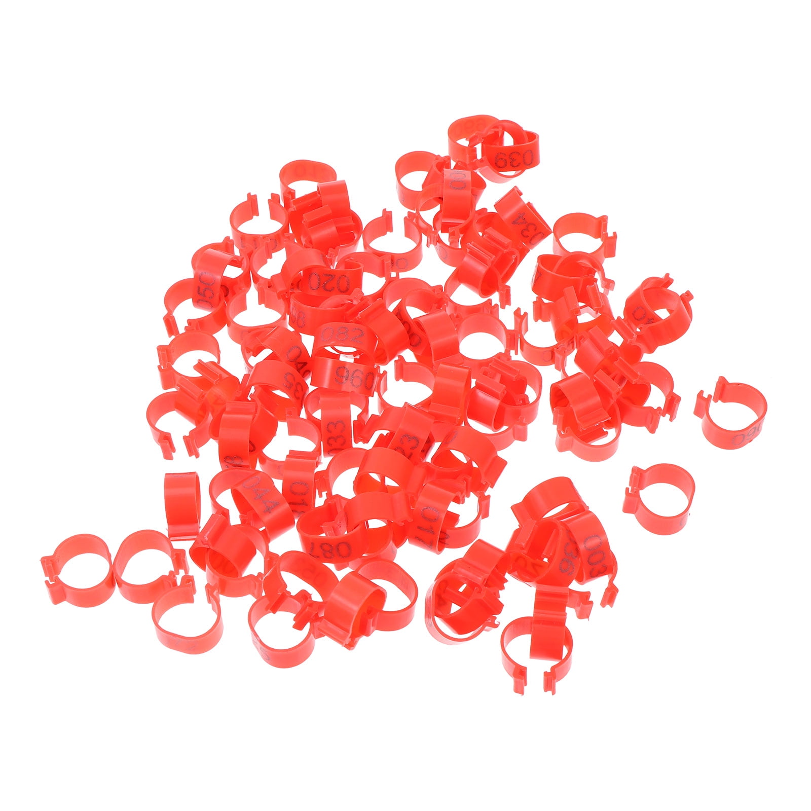 ADDHAT 100Pcs Clip on Red Poultry Marking Leg Rings Resistant to Cold ...