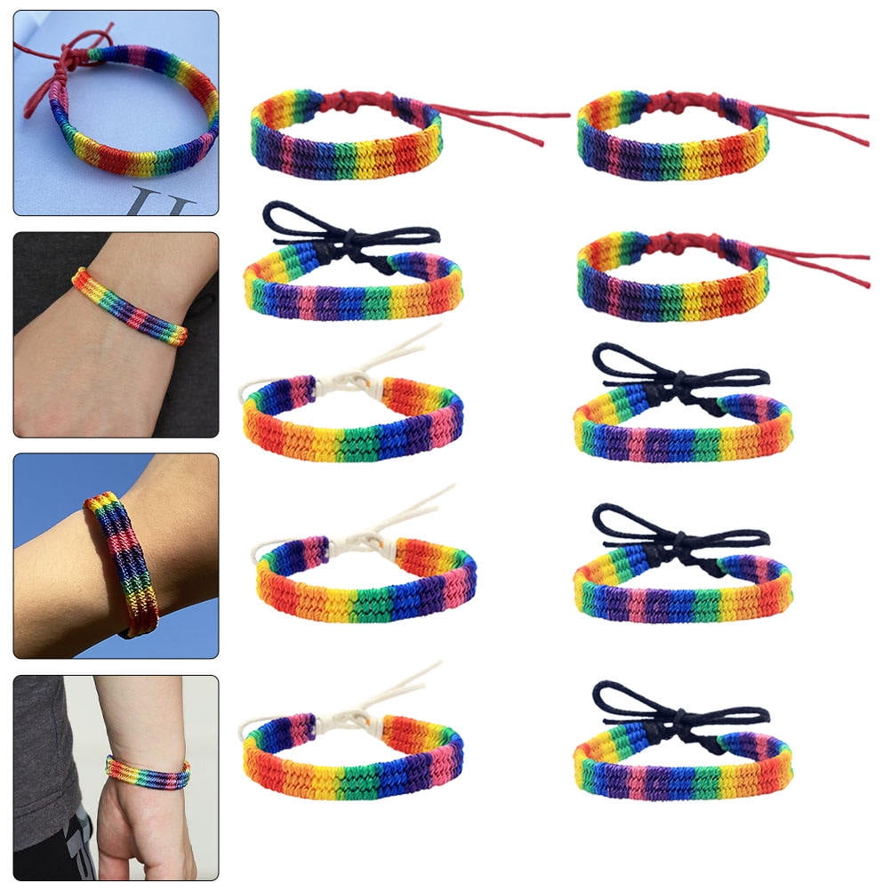ADDHAT 10-Pack Braided Bracelets Set, Durable Multi-Color Wristbands ...