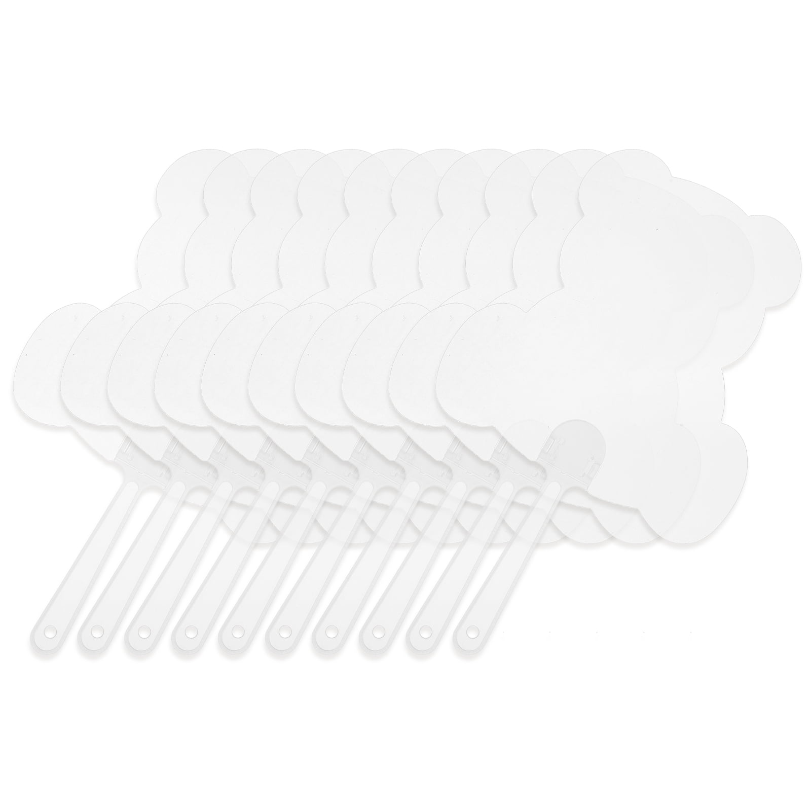ADDHAT 10Pcs Blank Folding Fan Transparent Hand Fan For Diy Crafts And ...