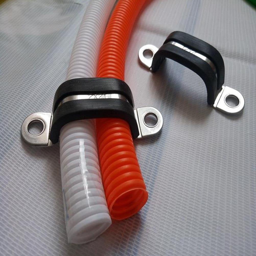 ADDHAT 10Pcs Rubber Cushioned Pipe Clamps for Line Fixing Assorted ...