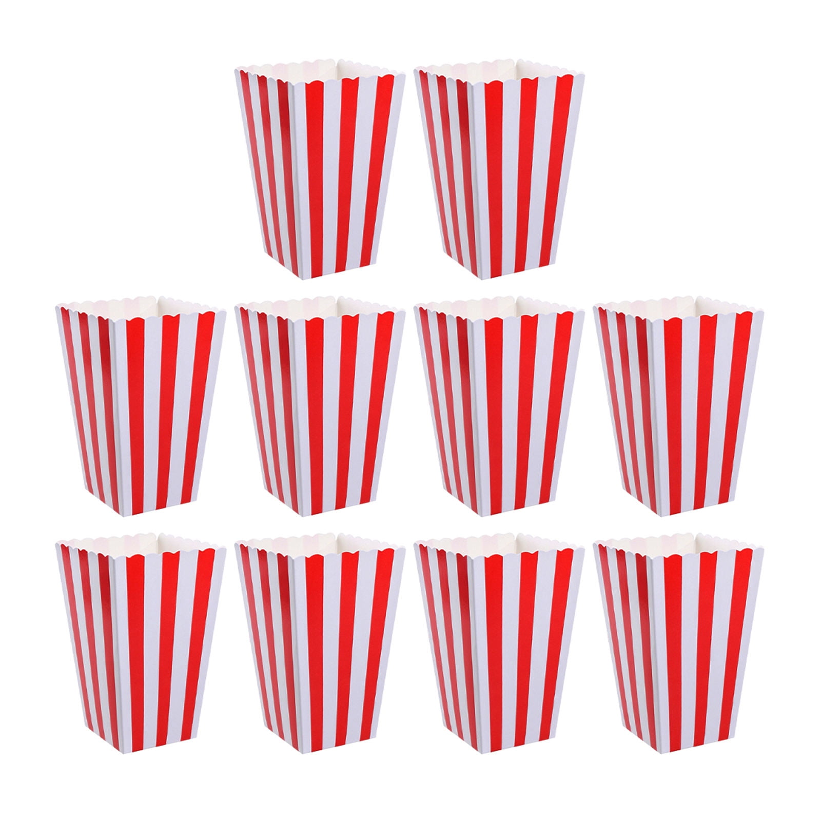 ADDHAT 10Pcs Stripe Popcorn Box Paper Storage for Movie Night Parties ...