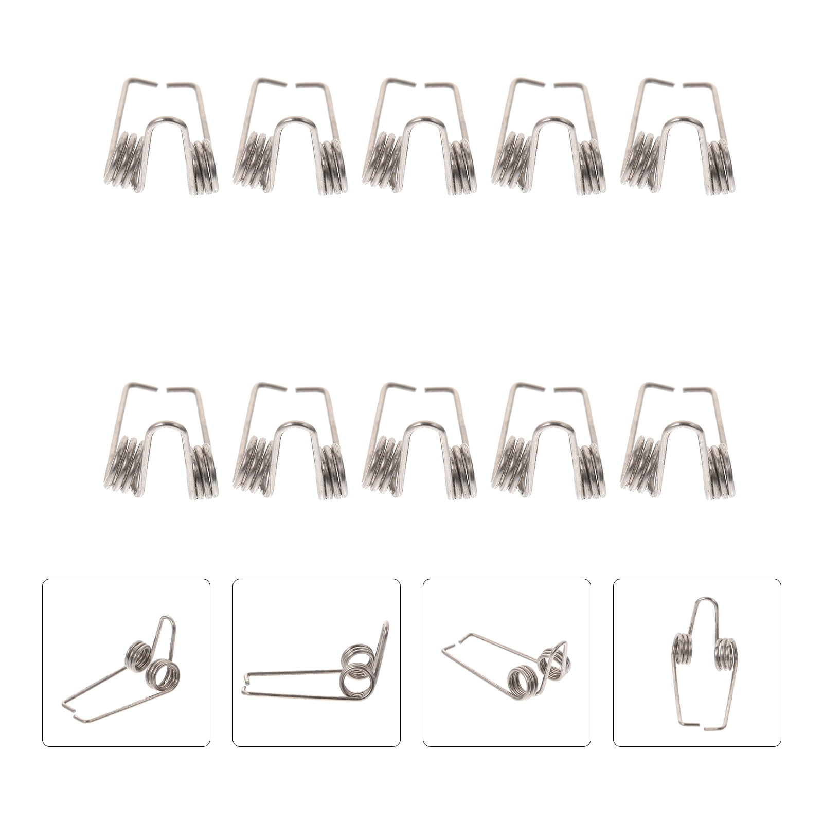 ADDHAT 10Pcs Silver Trumpet Draining Springs Portable Durable Iron ...