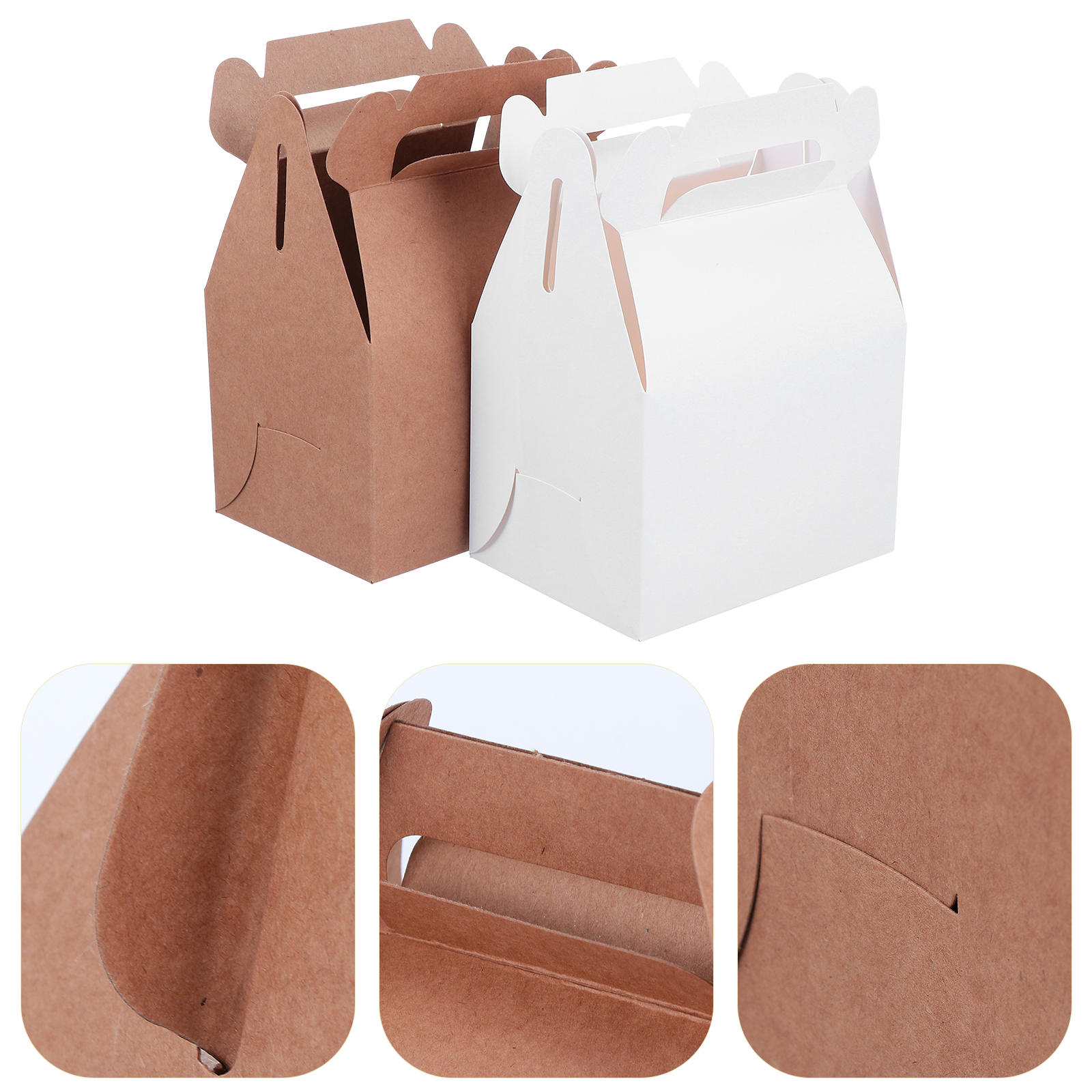 ADDHAT 10Pcs White Cardboard Paper Boxes For Food Assorted Color For ...