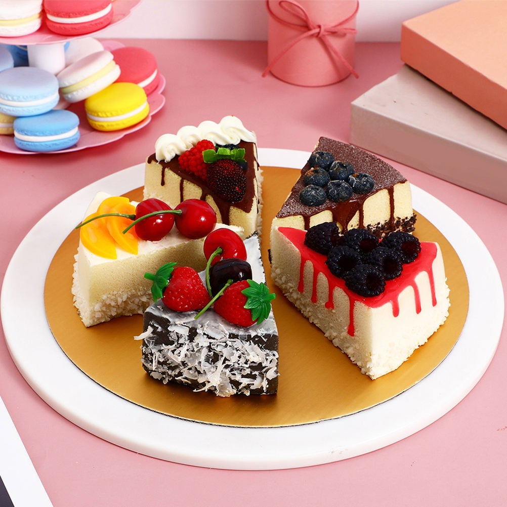 ADDHAT Golden Cake Plates, and Reusable Cardboard Cake Rounds, for ...