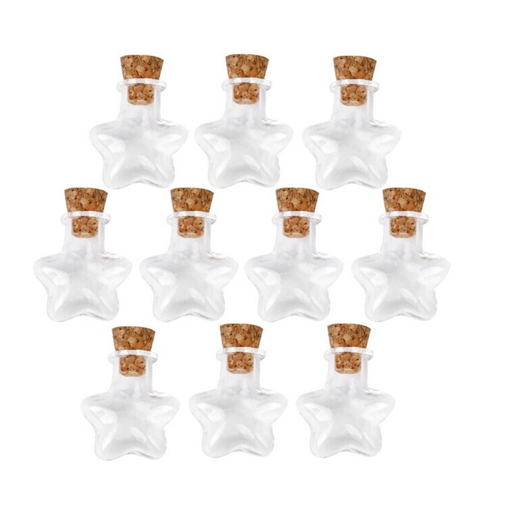ADDHAT Set of 10 Clear Glass Wish Jars with Cork Lids, Multifunctional ...