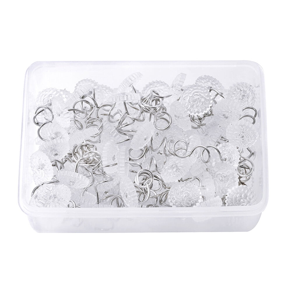 ADDHAT 120pcs Transparent Plastic Twisted Nails, Twisting Fixed Nails ...