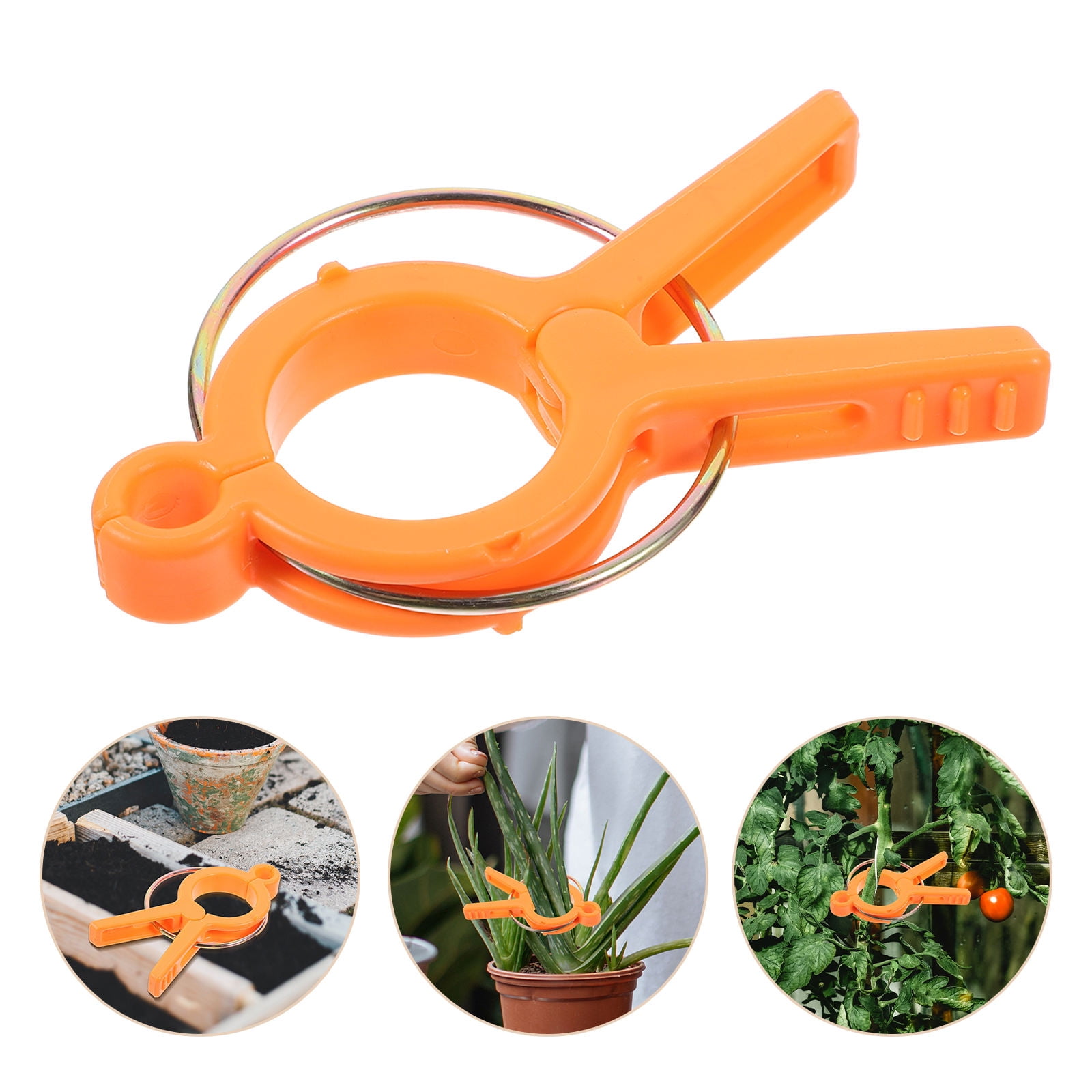 ADDHAT Plastic Plant Clips Orange for Stem Support and Garden Use 12Pcs ...