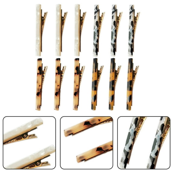 ADDHAT 12Pcs Lady Hair Barrette Assorted Color Duckbill Hair Clips for ...