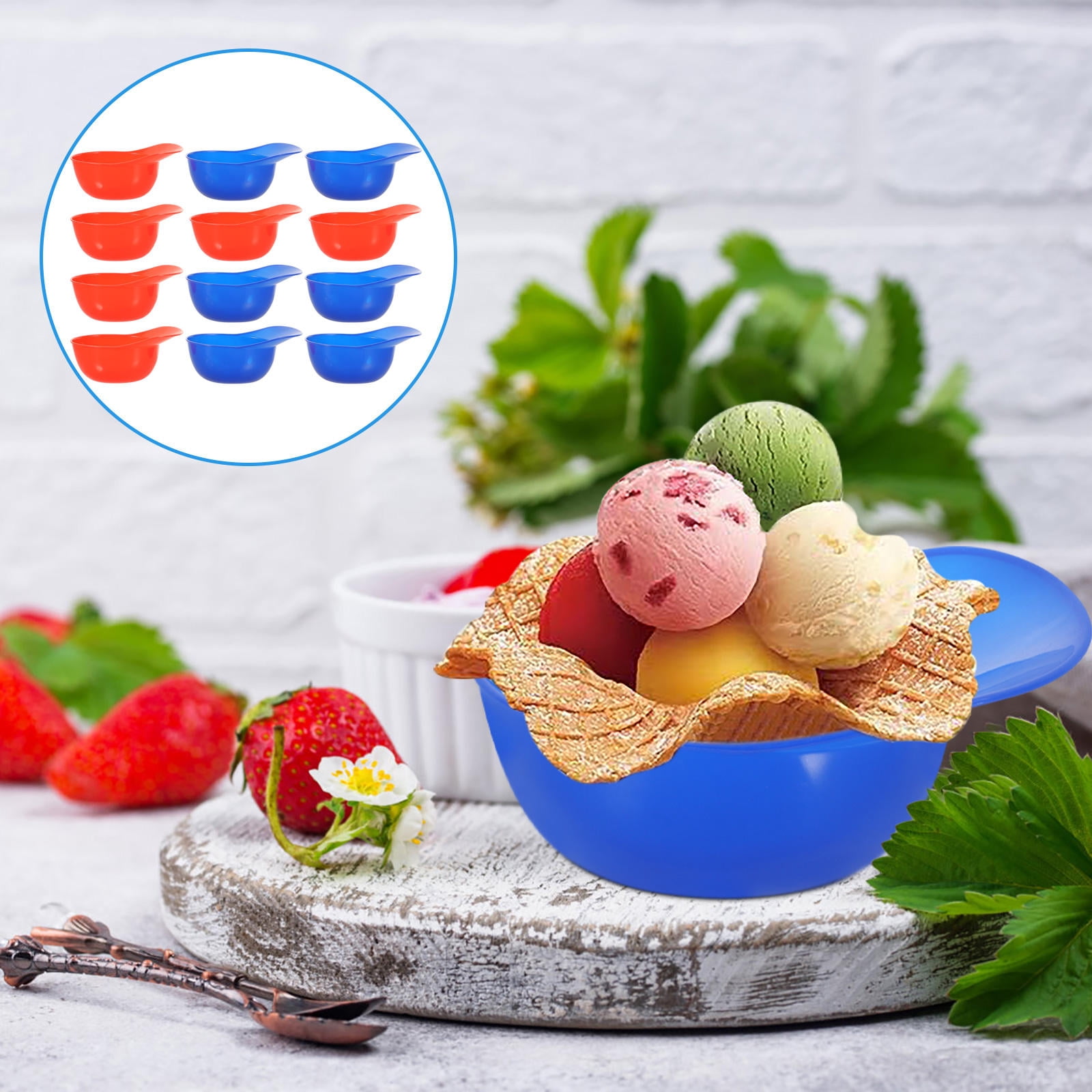 ADDHAT 12Pcs Pudding Bowls Plastic Material for Storing Ice Cream and ...