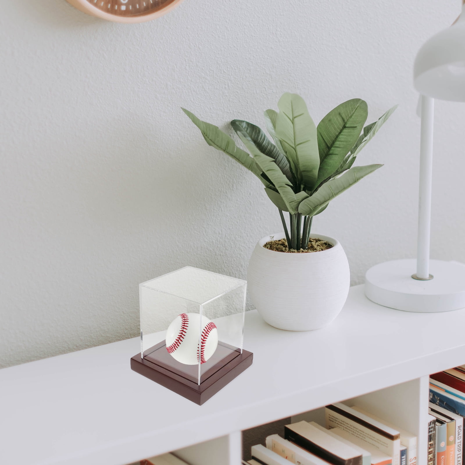 ADDHAT 1Pack Acrylic Wood Pentagonal Square Baseball Display Case For ...