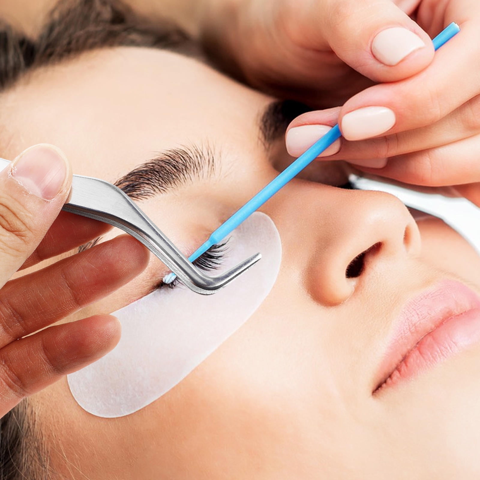 ADDHAT 1Pack Stainless Steel Eyelash Extension Tweezers With Curved ...