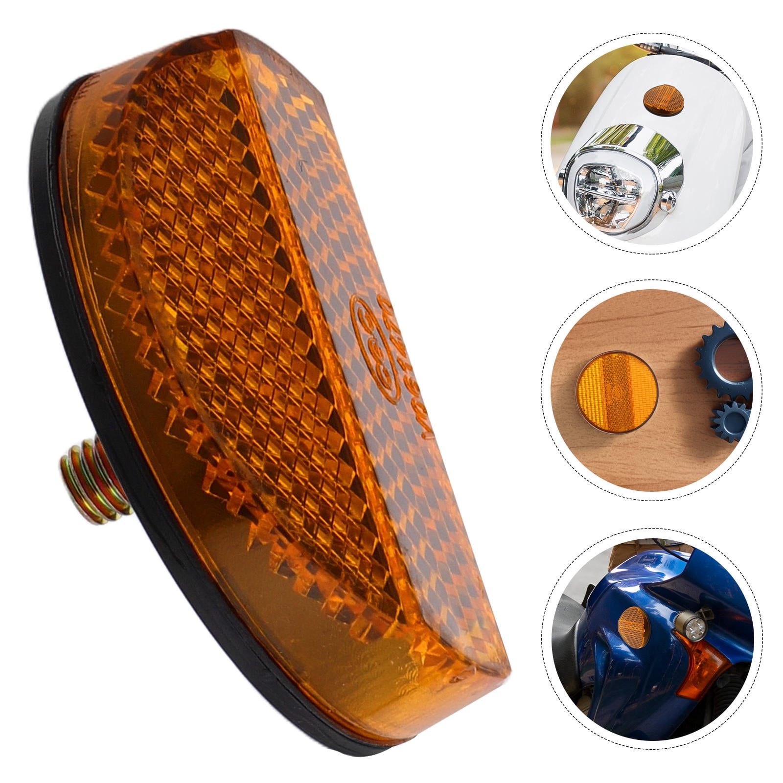ADDHAT 1Pack Waterproof Material Motorcycle Reflector for Night Riding ...