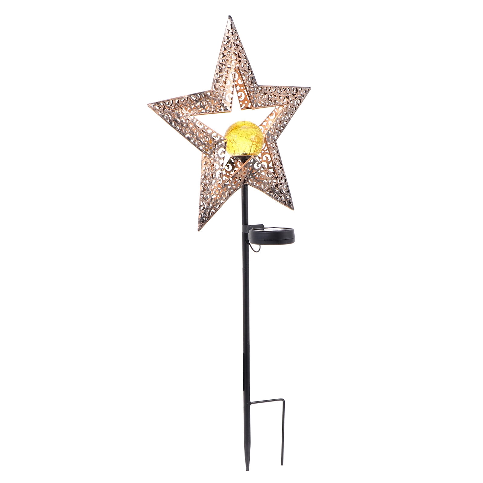 ADDHAT Solar Light, Hollow Out Star Design Outdoor Yard Decorative ...