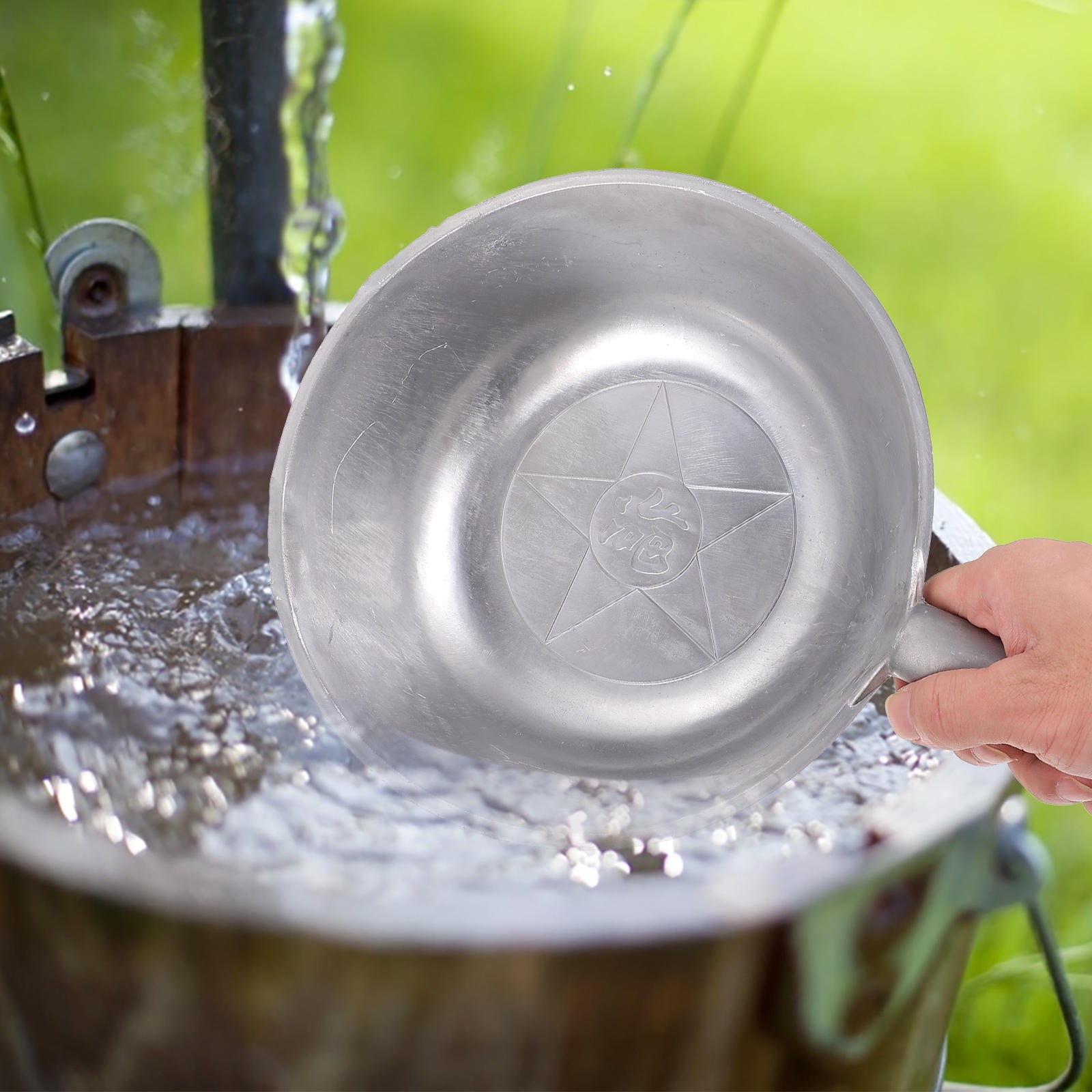 ADDHAT Addhat Silver Aluminum Water Spoon Smooth Surface Practical ...