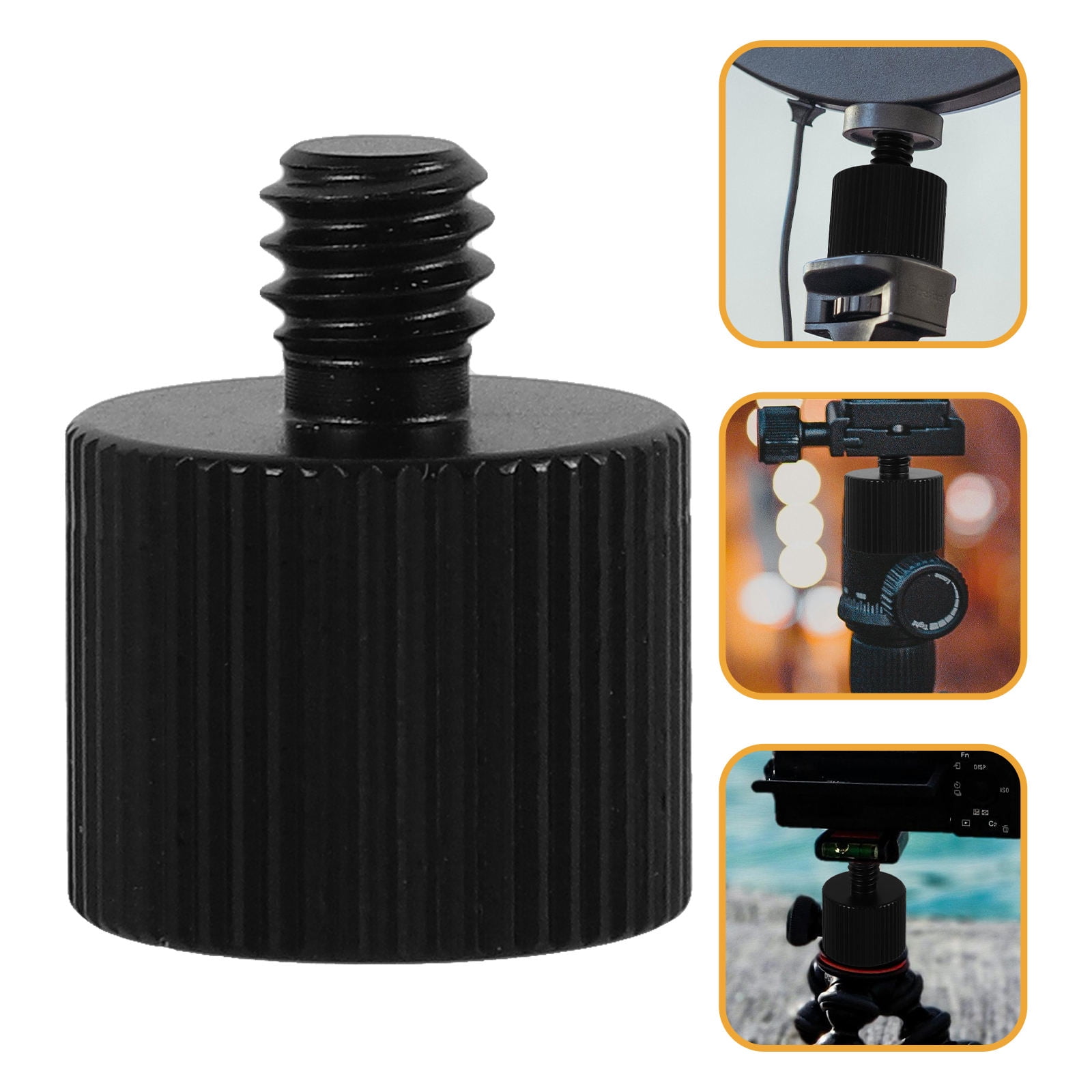 ADDHAT 1Pcs Mic Stand Thread Adapter Black Aluminum Alloy for ...
