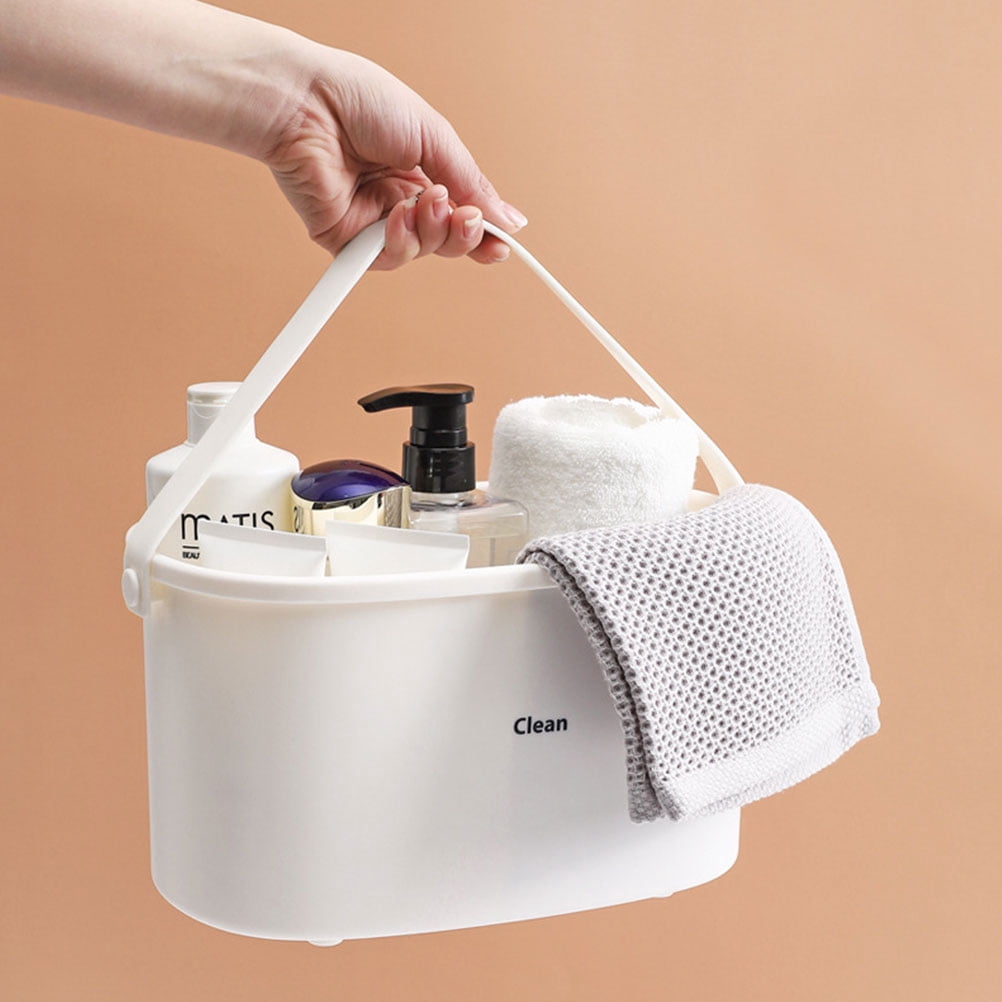 ADDHAT White Plastic Shampoo Storage Basket - 1 Piece Shower ...