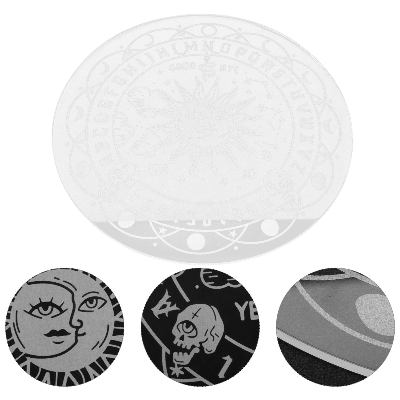 ADDHAT 1Pcs White Acrylic Witch Pendulum Board Dowsing Divination ...