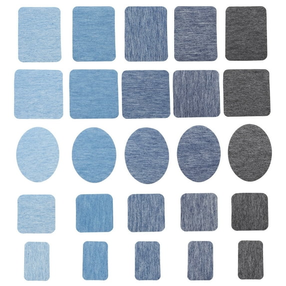 ADDHAT 1Set Blue Iron on Jeans Patches Adhesive for Decorative Denim ...
