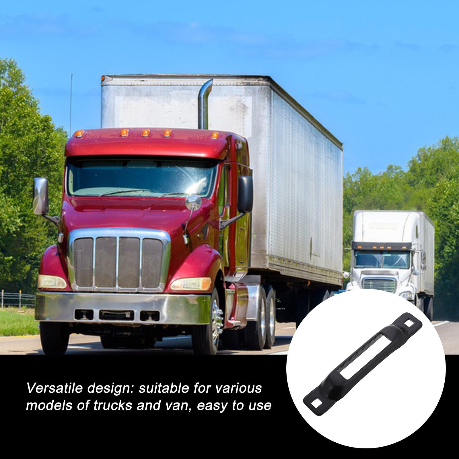 ADDHAT 1Set E-Track Accessories Tie Down Anchor Metal for Cargo Transportation in Black with ...