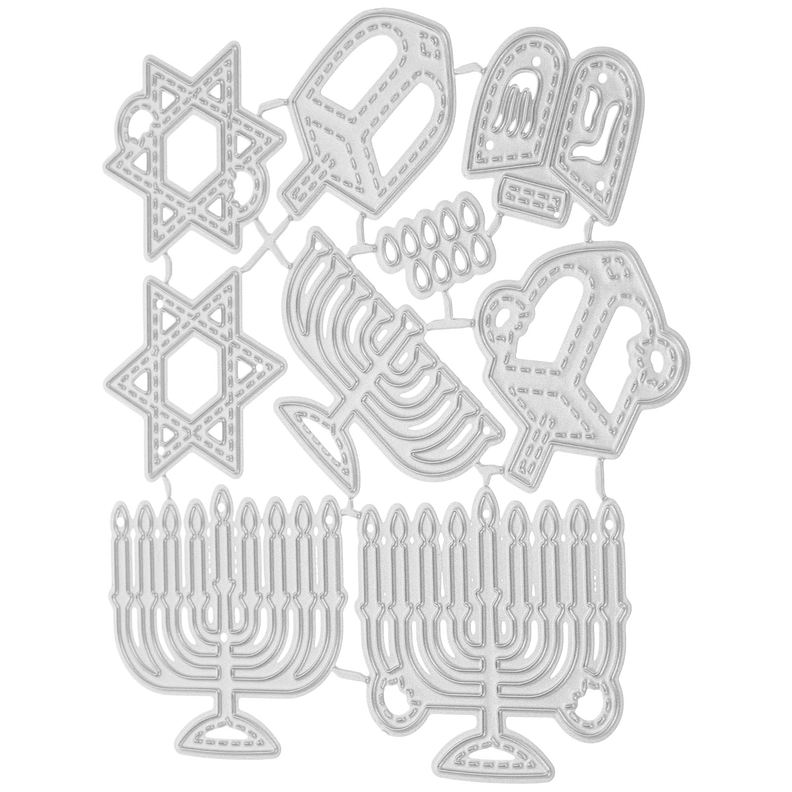 ADDHAT 1Set Hanukkah Metal Cutting Dies Circular Square Heart Shapes ...