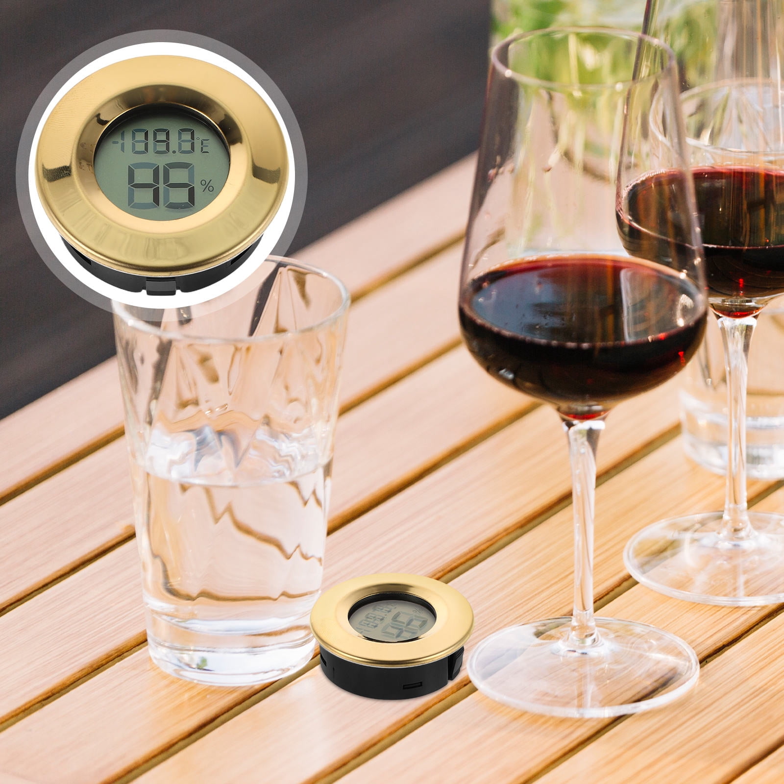 ADDHAT 1Set Hygrometer Indoor Humidity Monitor Golden Round Thermometer ...