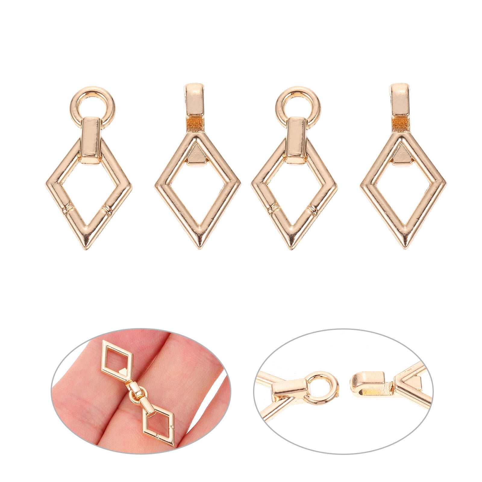 ADDHAT 20Pairs Golden Zinc Alloy Cheongsam Buttons Closure Fasteners ...
