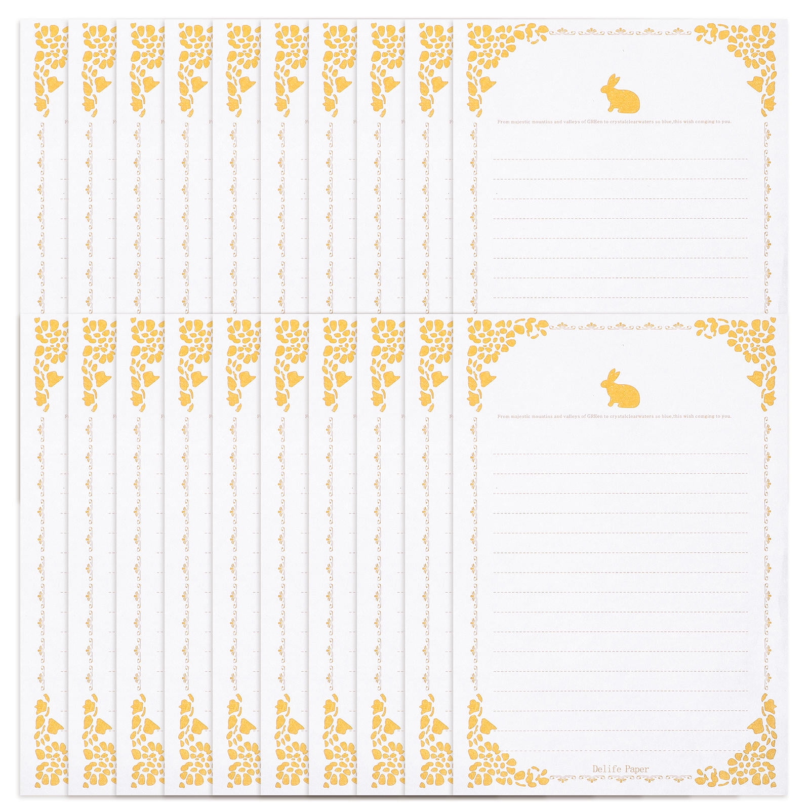 ADDHAT 20 Sheets Invitation Paper for Writing Letters and 11.4x5.7in ...