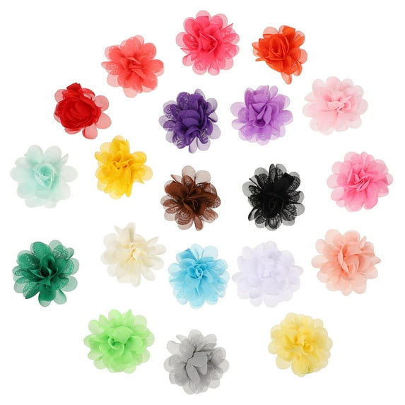 ADDHAT 20Pcs Flower Barrettes Assorted Color Easy Clip on Soft Layered ...
