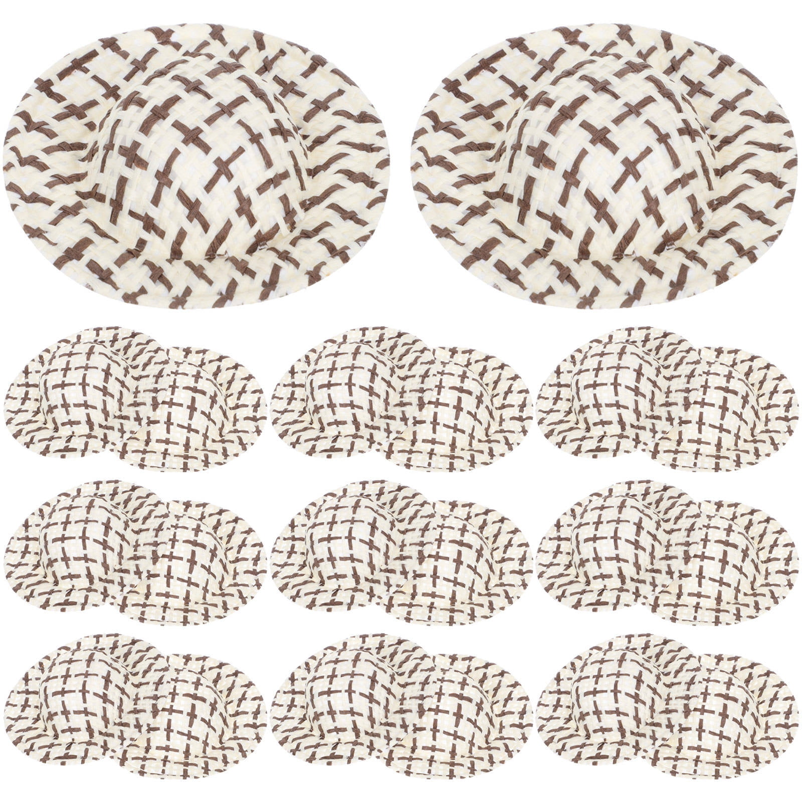 ADDHAT 20Pcs Small Hat DIY Prop Woven Caps for Children and Adult ...