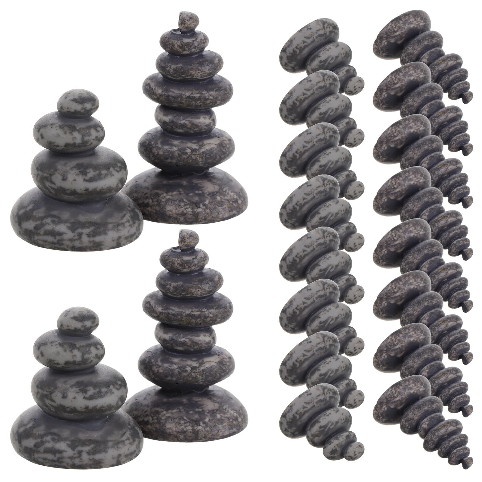 ADDHAT 20Pcs Zen Stones Light Grey Resin Meditation Accessory For ...