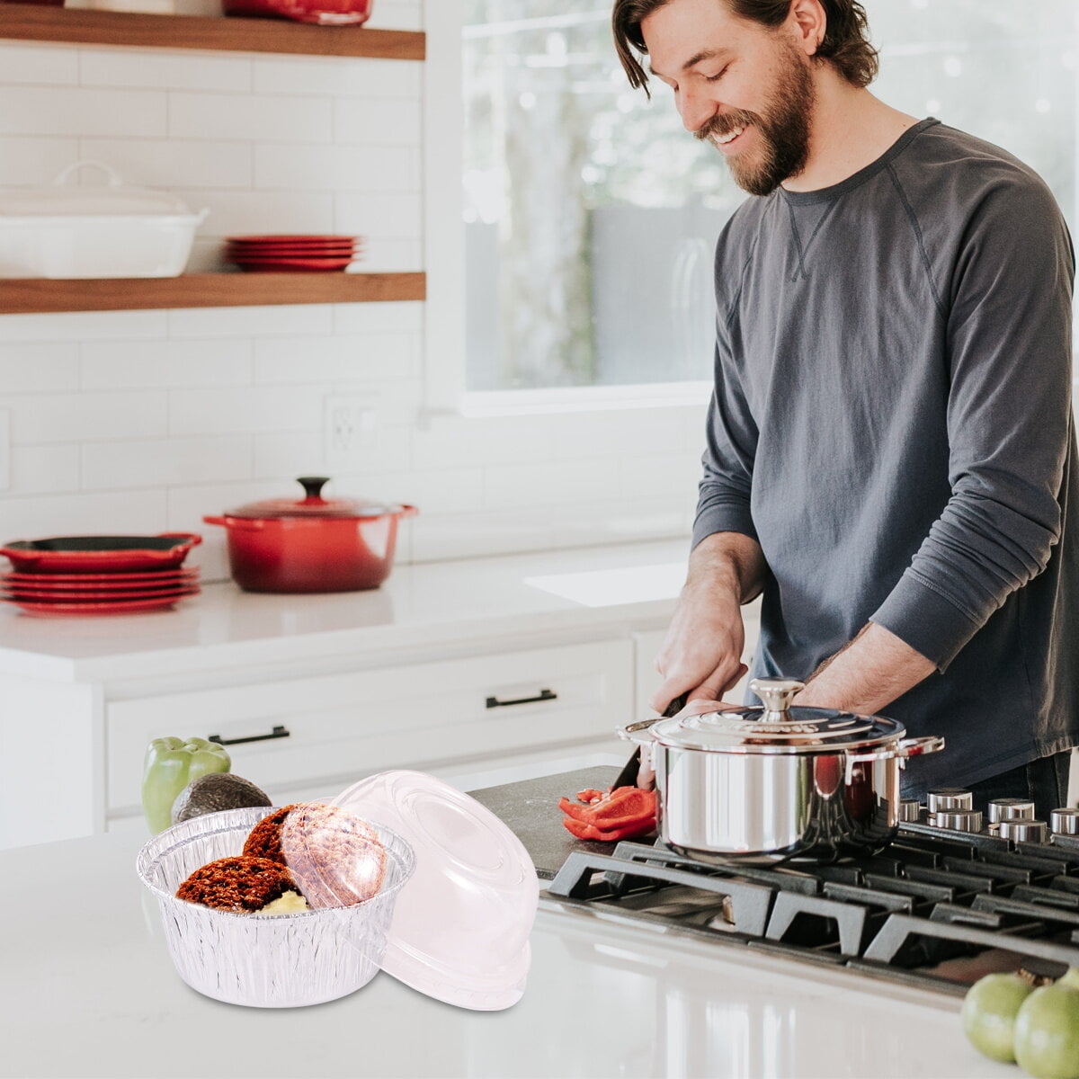 ADDHAT 20pcs Foil Containers Heat Resistant Baking Storage General Use ...