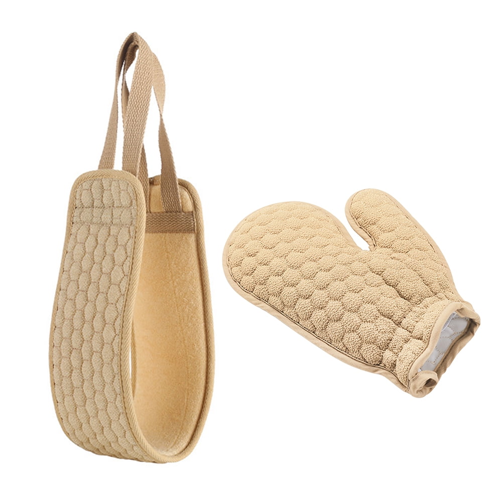 ADDHAT 2PCS Double-Sided Body Scrubbers Exfoliating Gloves Back Rubbing ...