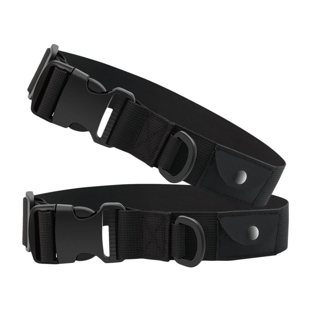 ADDHAT 2Pcs Adjustable Dog Collars Black Nylon Pet Locating Collar with ...