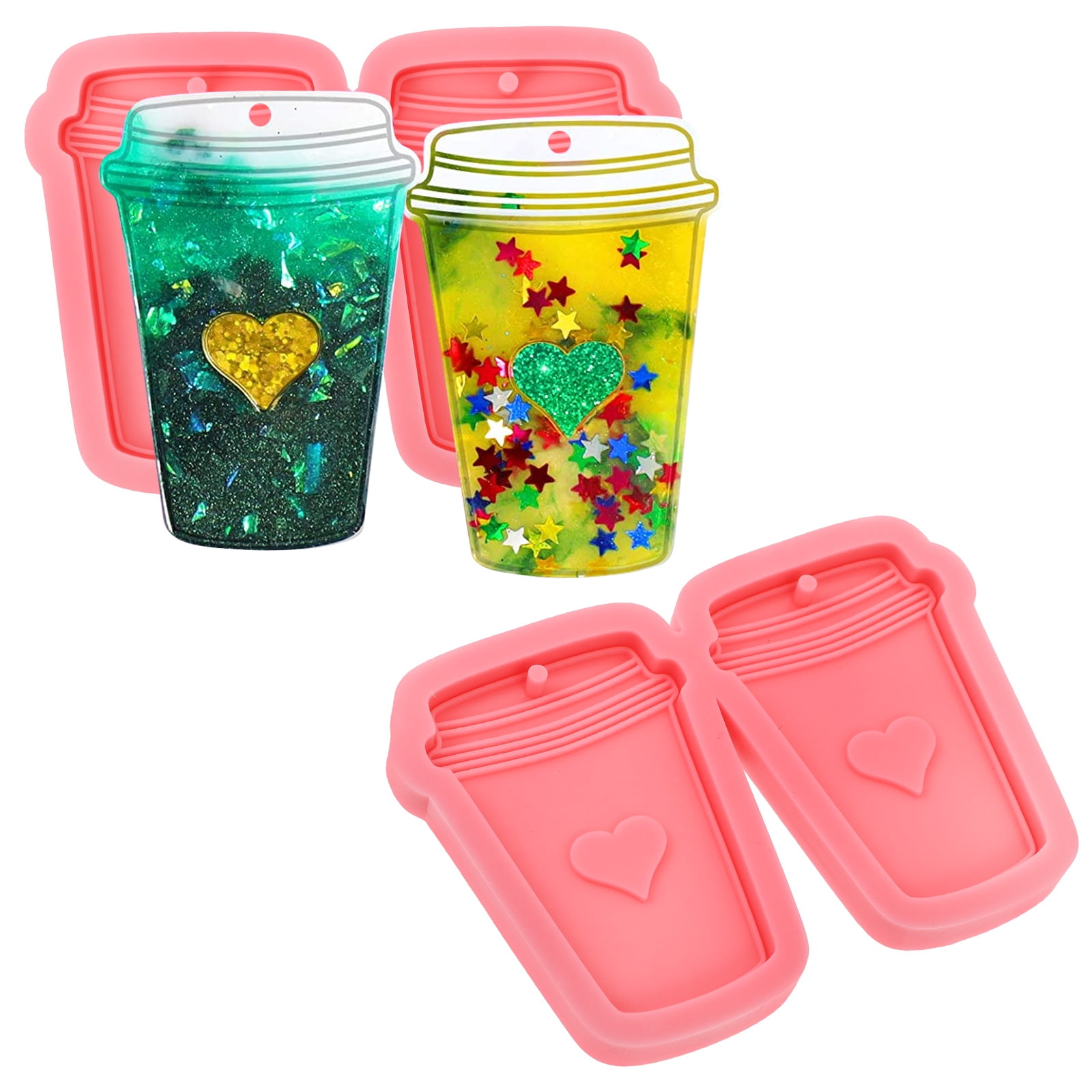 ADDHAT Silicone Coffee Cup Molds for DIY Handicrafts with Rosy Color ...